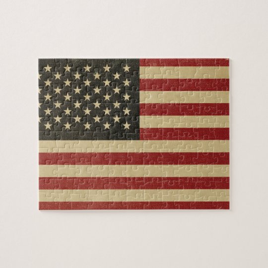 Vintage American Flag Jigsaw Puzzle | Zazzle.com