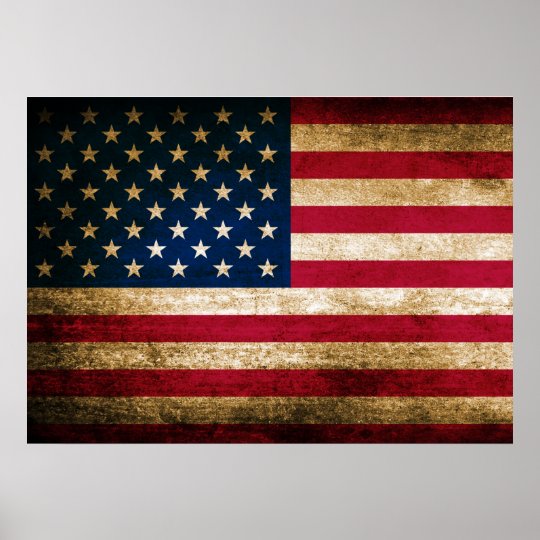 Vintage American Flag Poster | Zazzle.com