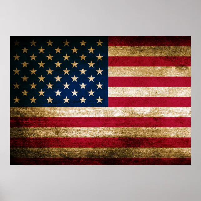Vintage American Flag Poster | Zazzle