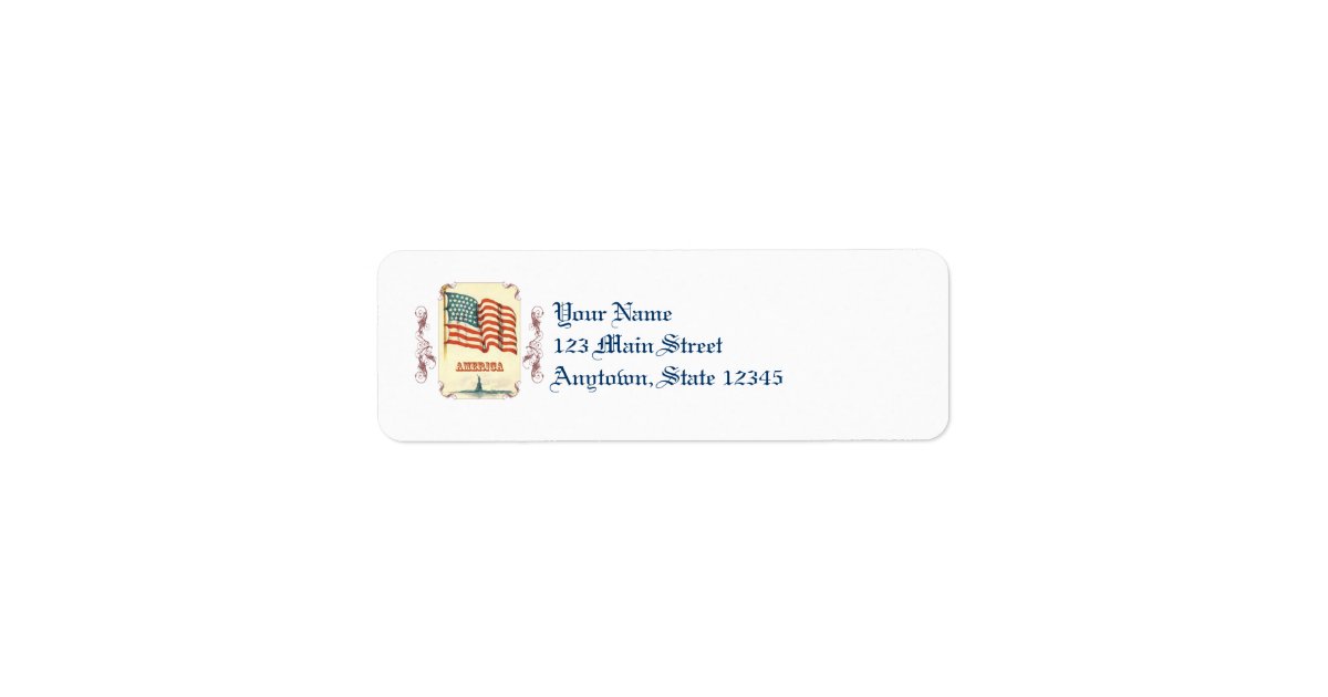 Vintage American Flag Return Address Labels | Zazzle