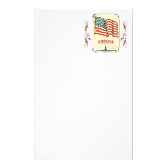 Vintage American Flag Stationery | Zazzle.com
