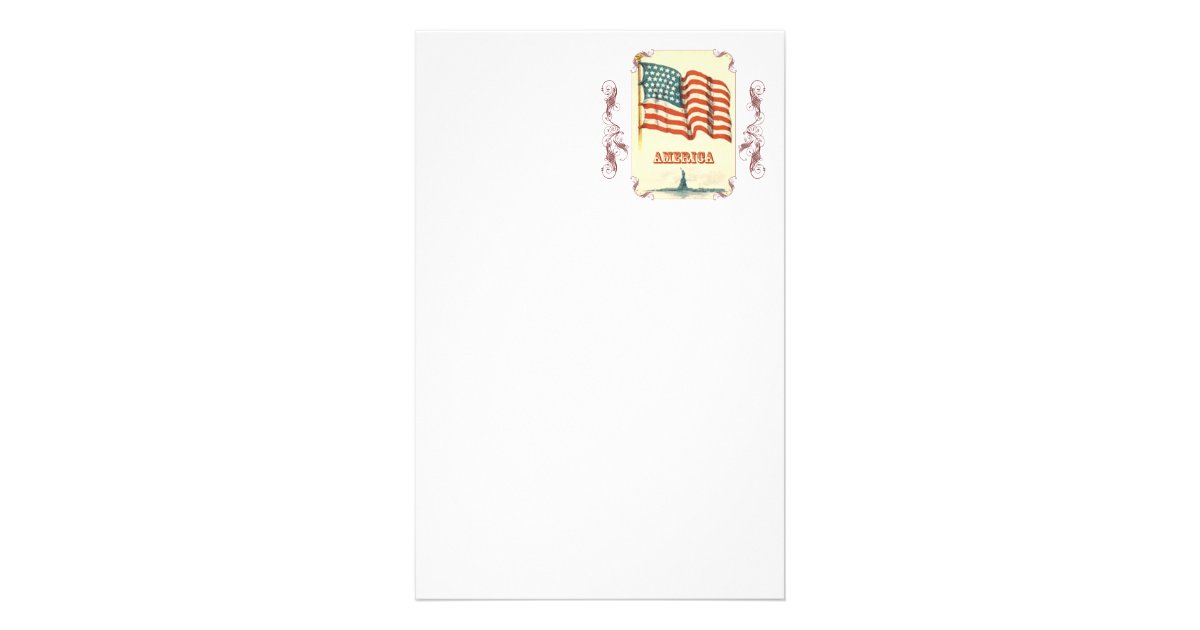 Vintage American Flag Stationery | Zazzle.com