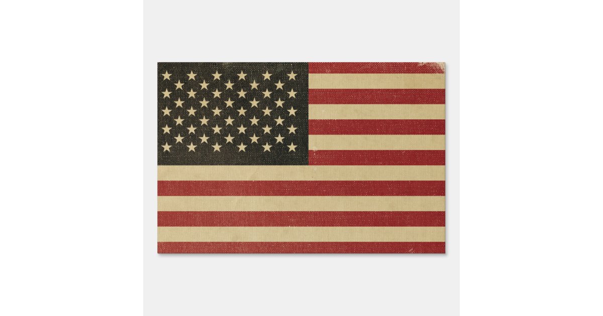 Vintage American Flag Yard Sign | Zazzle