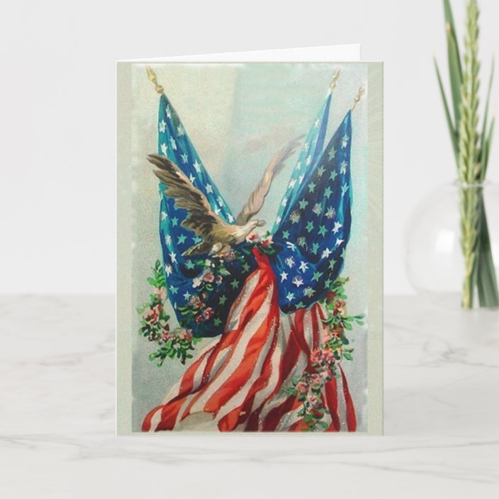 Vintage American Flags Card | Zazzle.com
