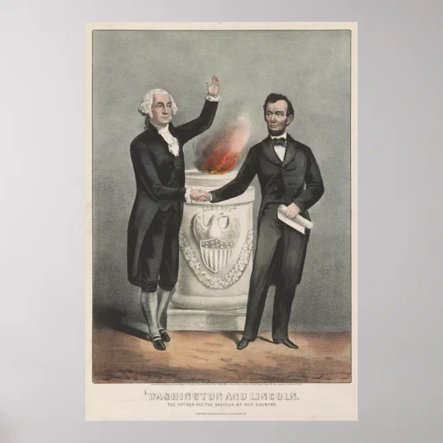 Vintage American Founding Fathers Illustration Poster | Zazzle