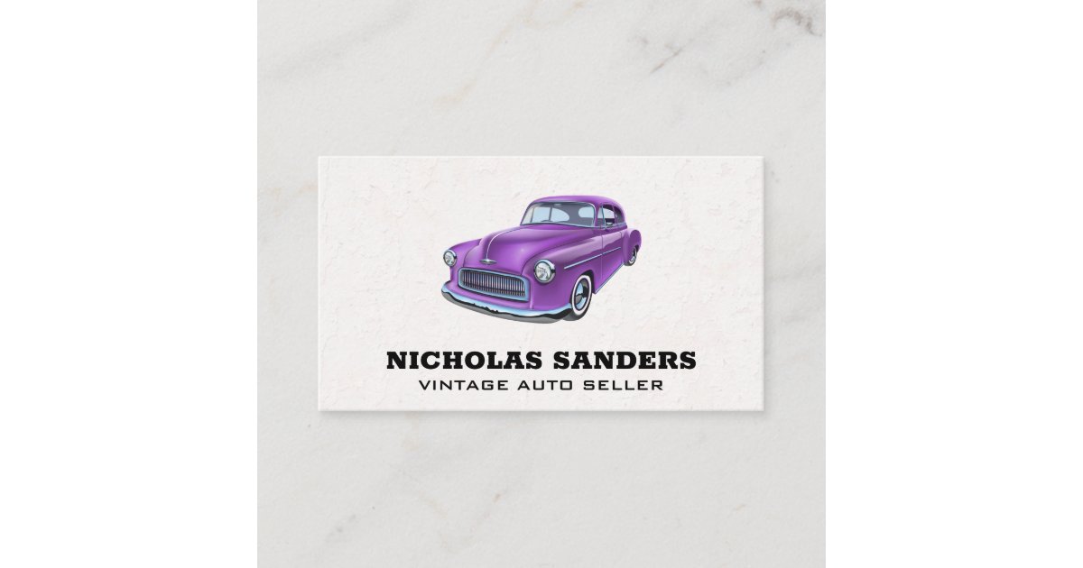 Vintage American Hot Rod Car | Salesman Dealership Business Card | Zazzle
