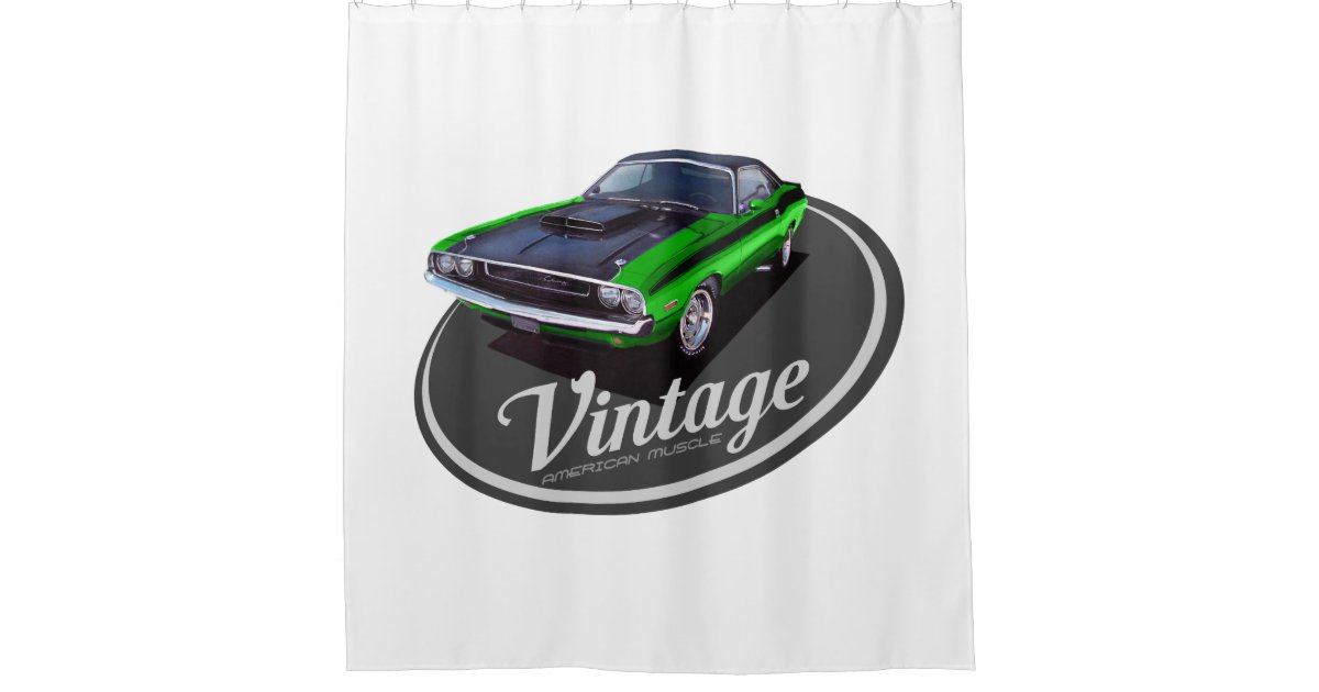Vintage American Muscle Challenger Shower Curtain | Zazzle