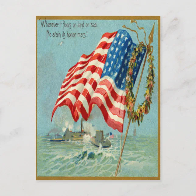 Vintage American Patriotic Military Postcard | Zazzle