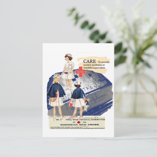 Vintage American Red Cross Greeting Postcard | Zazzle