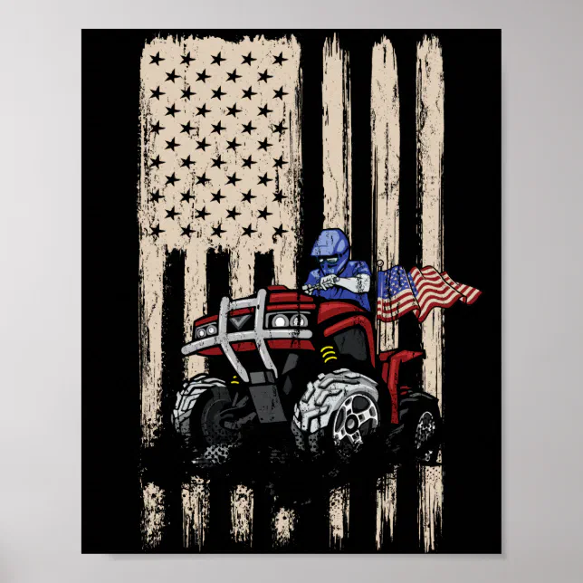 Vintage American Terrain Vehicles ATV Four Wheeler Poster | Zazzle