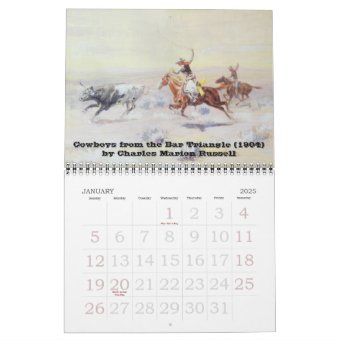 Vintage American West Cowboys, Western Fine Art Calendar | Zazzle