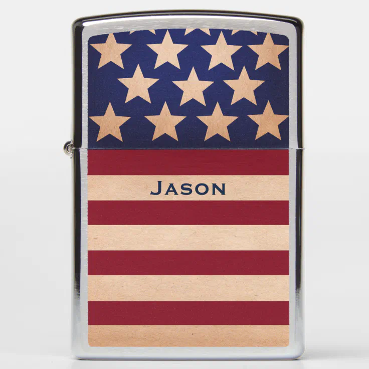 Vintage Americana Stars and Stripes Zippo Lighter | Zazzle