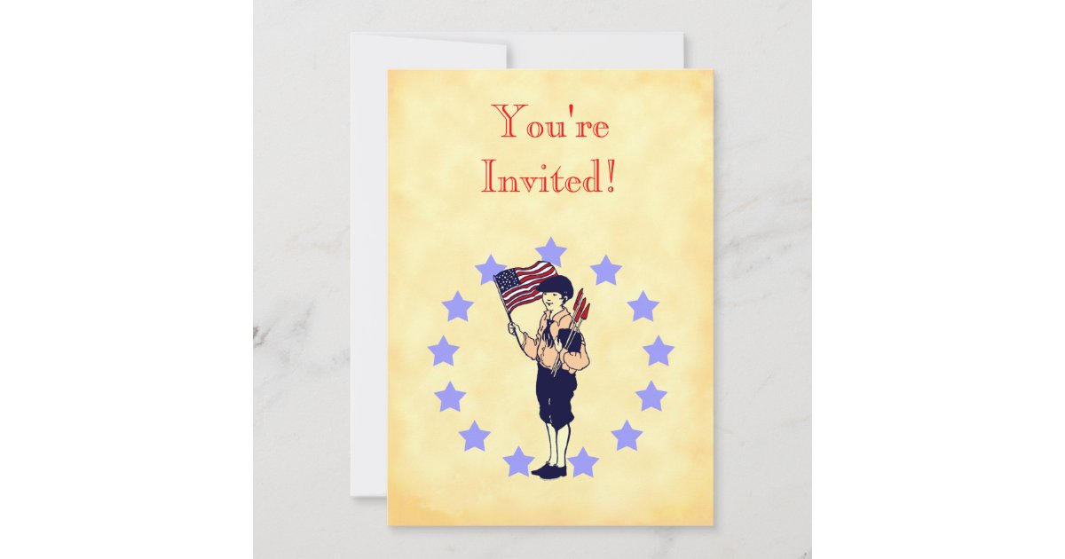 Vintage Americana US Flag Custom Party Invitations | Zazzle