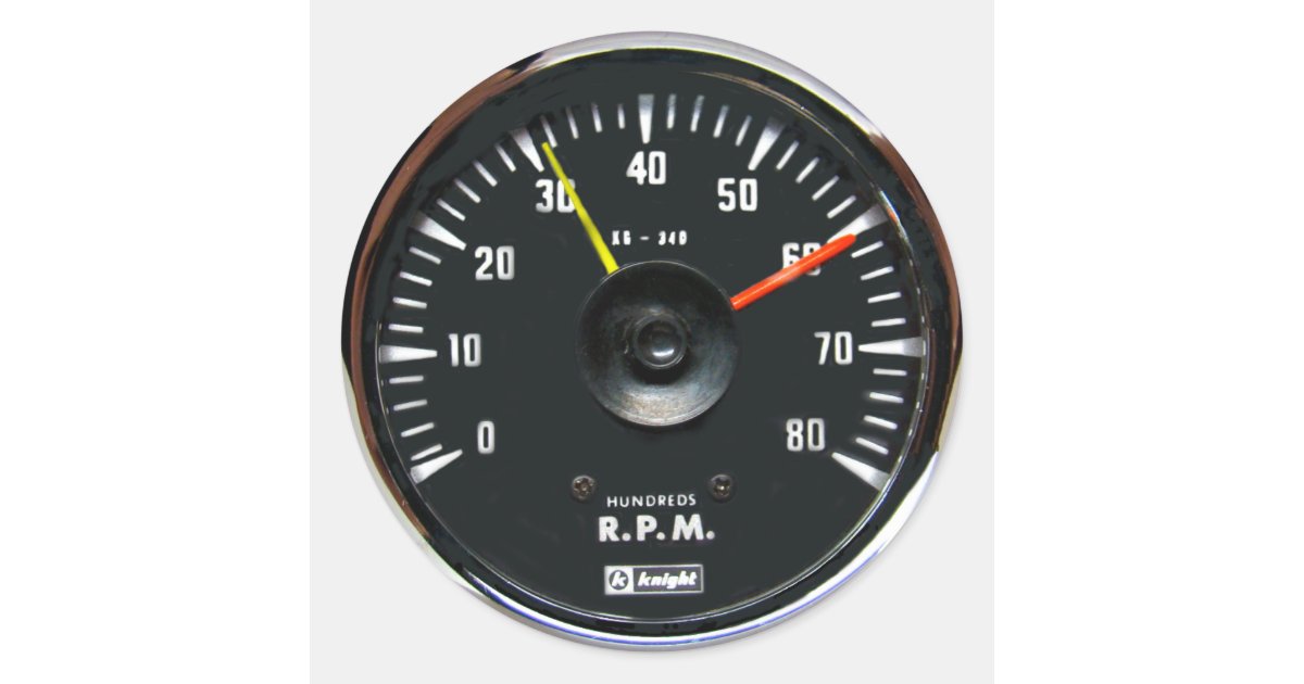 Vintage Analog Auto Tachometer Glossy Sticker | Zazzle