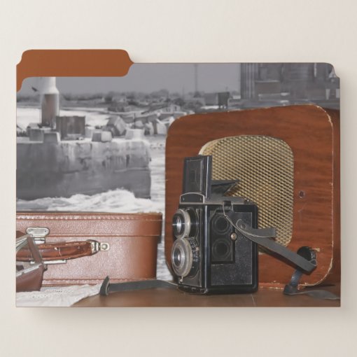Vintage analog Camera-recorder File Folder | Zazzle