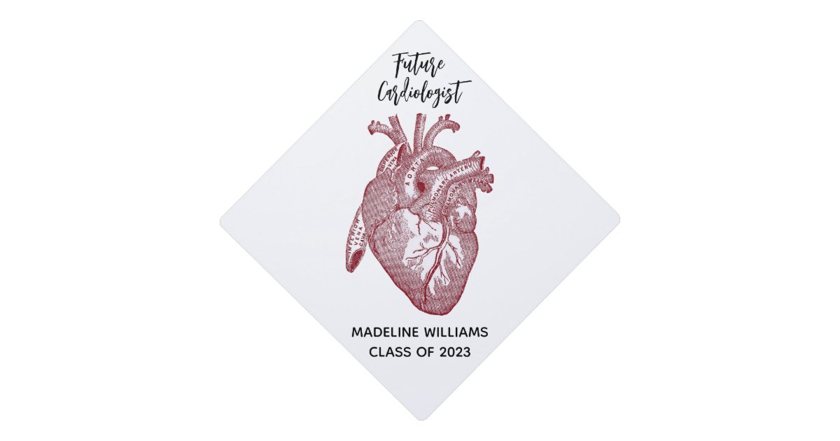 Vintage Anatomical Heart Future Cardiologist Graduation Cap Topper | Zazzle