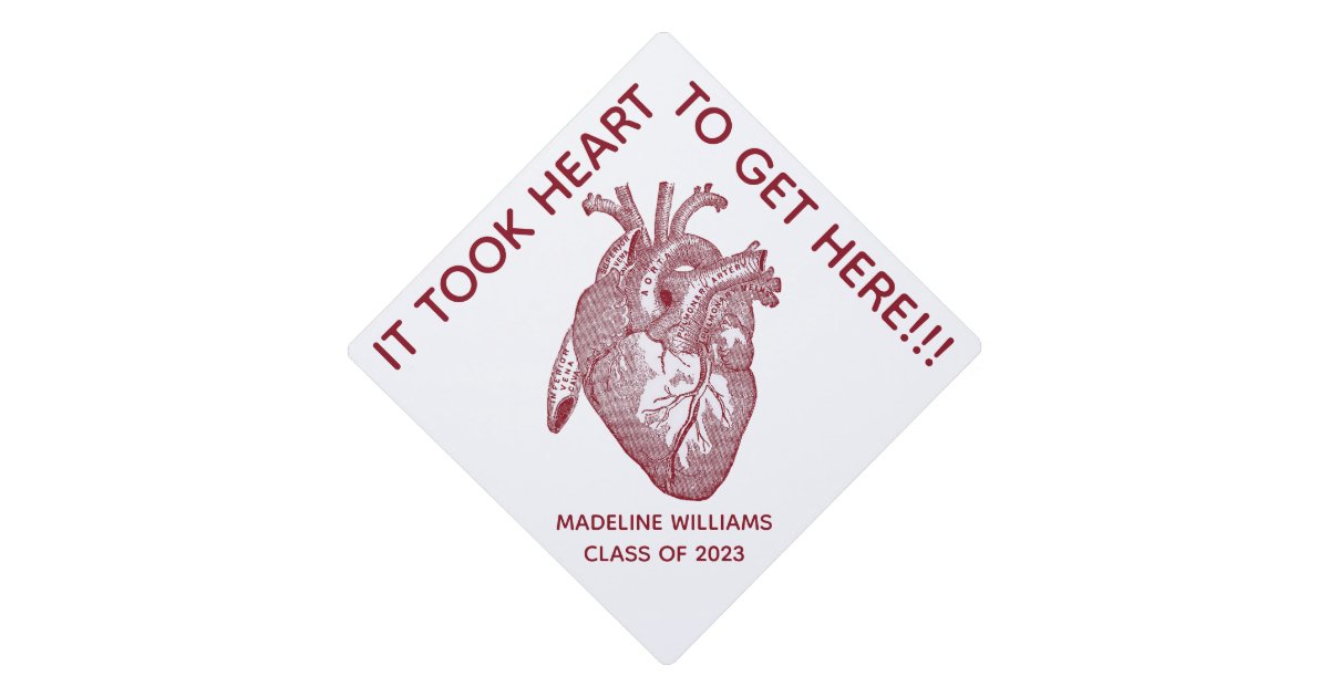 Vintage Anatomical Heart Medical Student Graduation Cap Topper | Zazzle