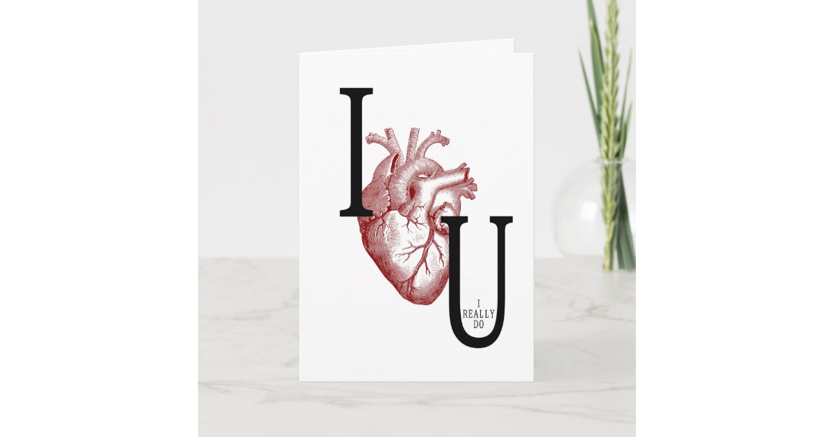 Vintage Anatomical Heart Valentine's Day Holiday Card | Zazzle