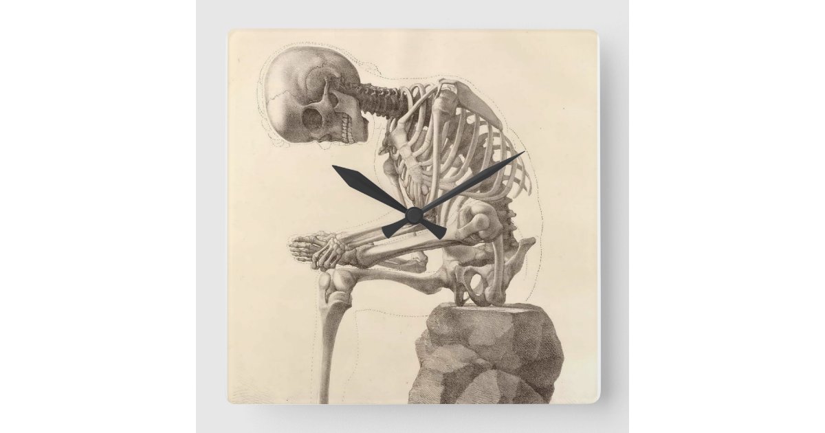 Vintage Anatomical Skeleton Clock | Zazzle