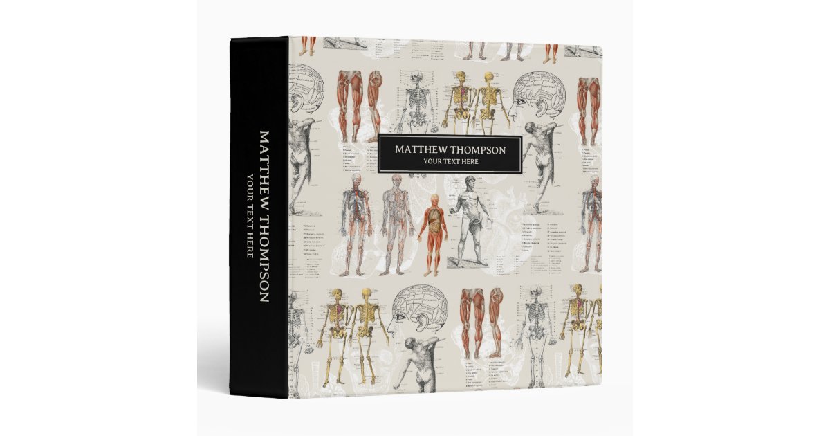Vintage Anatomy Biology Illustrations 3 Ring Binder | Zazzle