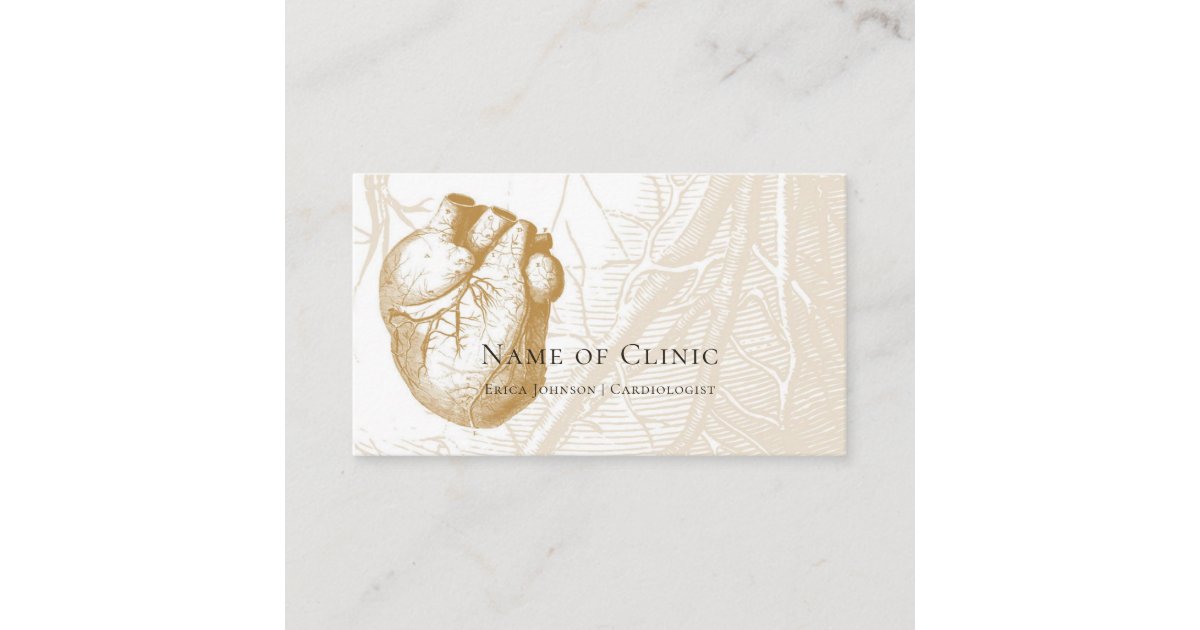 Vintage Anatomy Human Heart Cardiologist Reminder Appointment Card | Zazzle