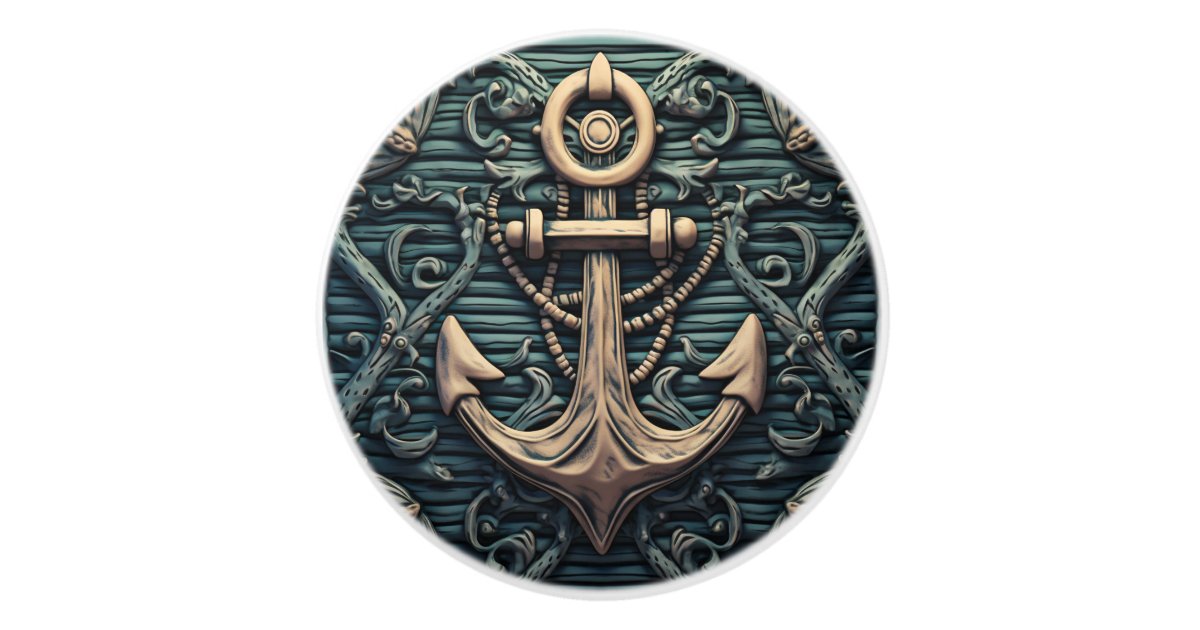 Vintage Anchor Marine Themed Ceramic Knob | Zazzle