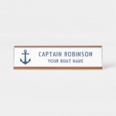Vintage Anchor Your Captain Title Boat Name Gold Desk Name Plate | Zazzle