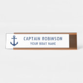 Vintage Anchor Your Captain Title Boat Name Gold Desk Name Plate | Zazzle