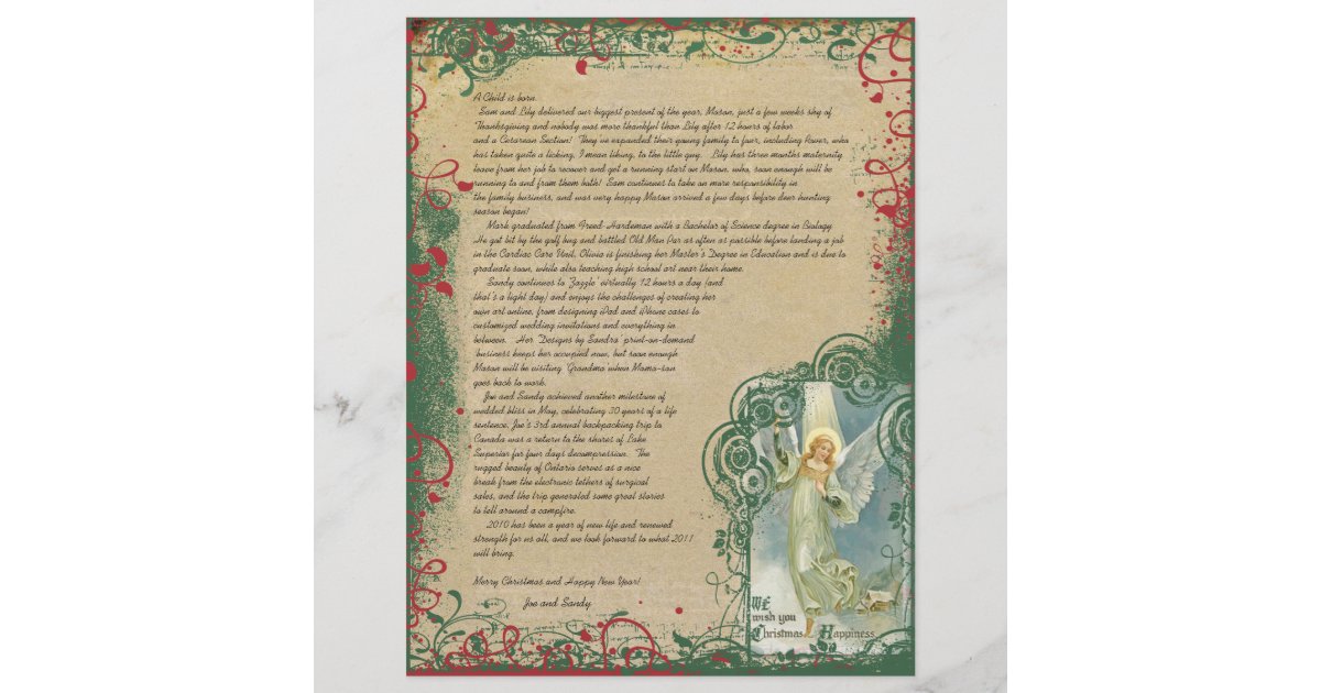 Vintage Angel Christmas Letter | Zazzle
