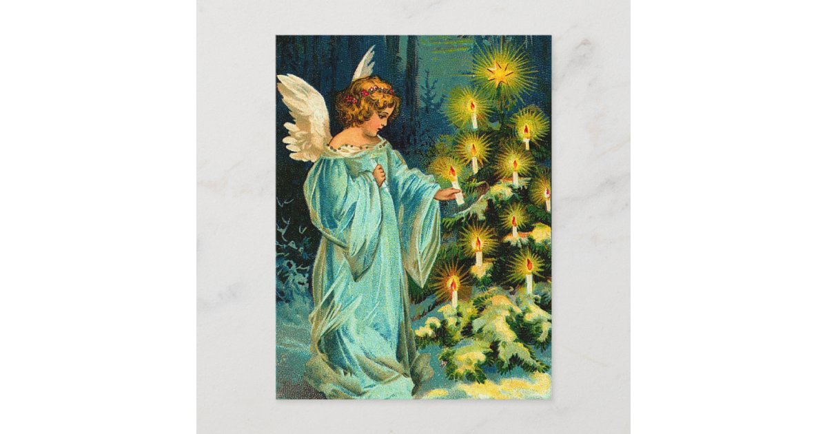 Vintage Angel Christmas Postcards | Zazzle