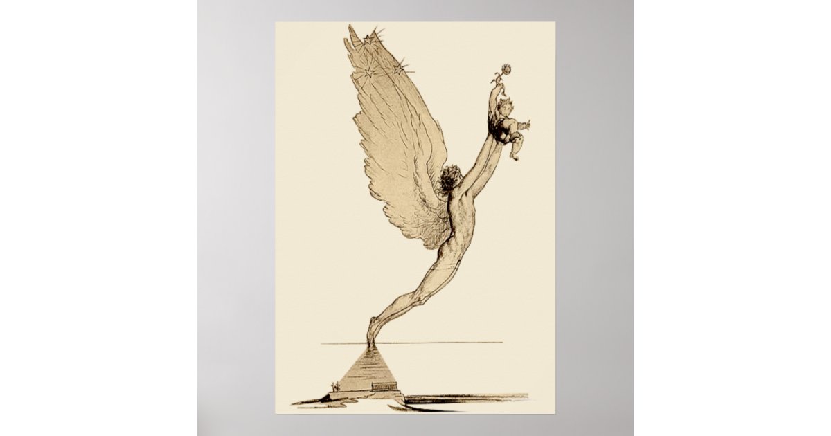 Vintage Angel Illustration Poster | Zazzle