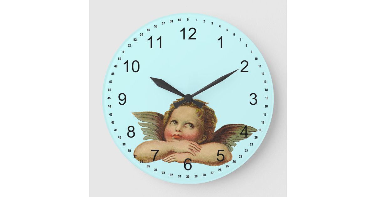 Vintage Angel Large Clock | Zazzle