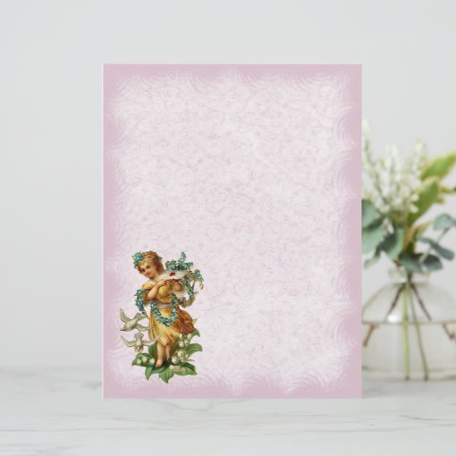 Vintage Angel Letterhead Stationery | Zazzle