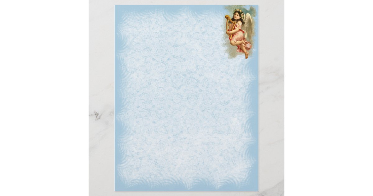 Vintage Angel Letterhead Stationery | Zazzle