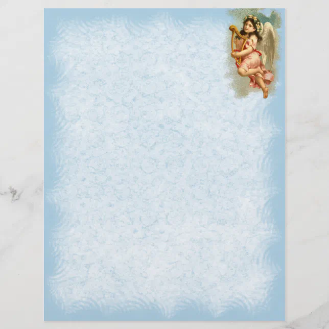 Vintage Angel Letterhead Stationery | Zazzle