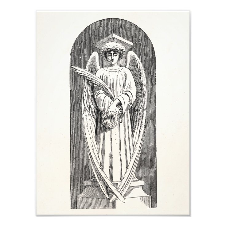 Vintage Angel Statue 1800s Winged Angels Photo Print | Zazzle