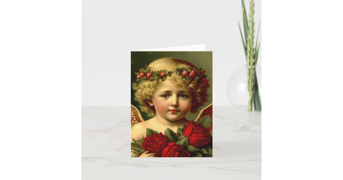 Vintage Angel Valentine Card | Zazzle