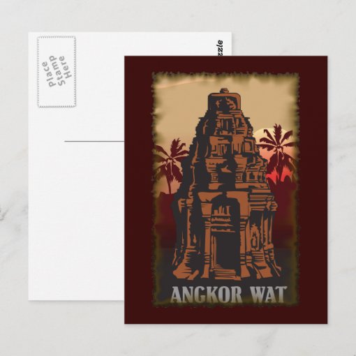 Vintage Angkor Wat Postcard | Zazzle