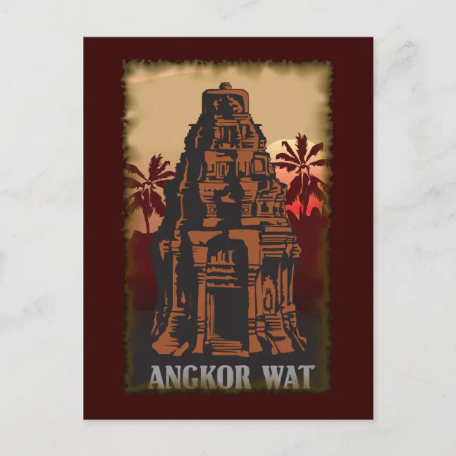 Vintage Angkor Wat Postcard | Zazzle