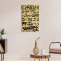 Vintage Animal Art French Wall Art Poster | Zazzle