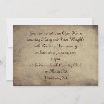 Vintage Anniversary Postcard Open House Invitation | Zazzle