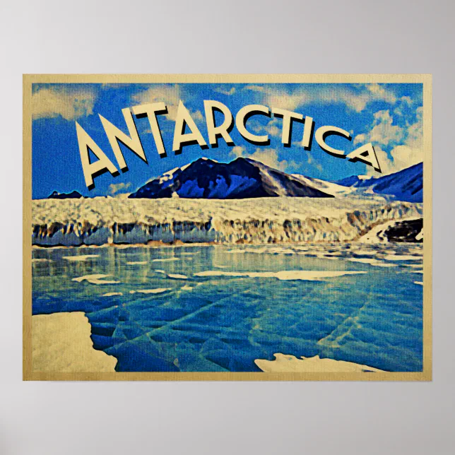 Vintage Antarctica South Pole Poster | Zazzle