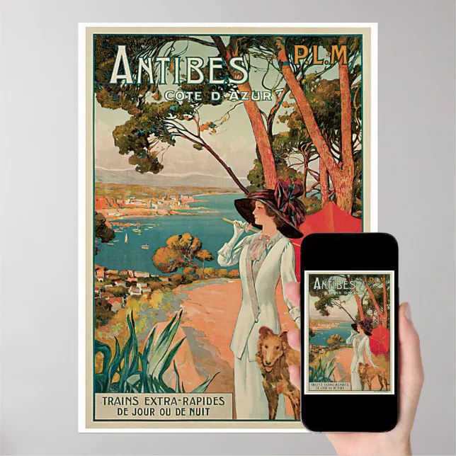 Vintage Antibes Cote d'Azur Poster | Zazzle