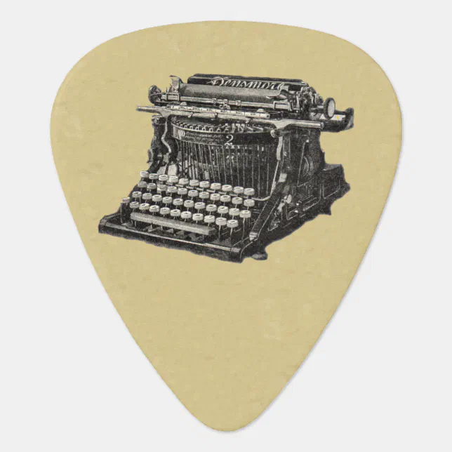 Vintage Antique Black Old Fashioned Typewriter Guitar Pick | Zazzle