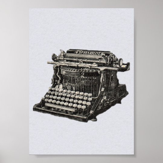 Vintage Antique Black Old Fashioned Typewriter Poster | Zazzle.com