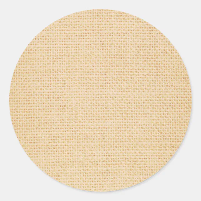 Vintage Antique Burlap Round Sticker | Zazzle