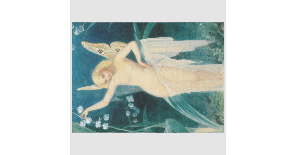 Vintage Antique Fairy Fairies Fae Decoupage Tissue Paper | Zazzle