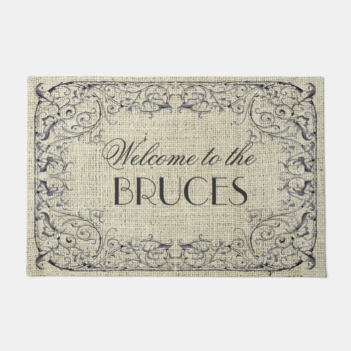 Vintage Antique French Floral Frame Personalized Doormat | Zazzle.com