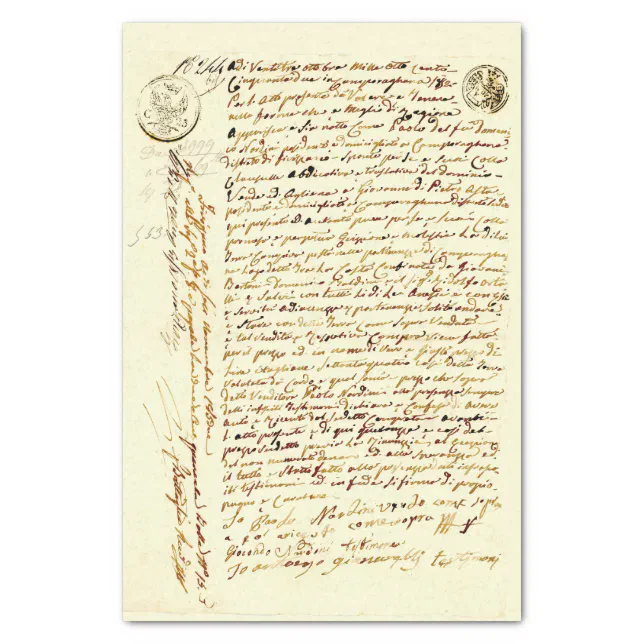Vintage Antique Handwritten Letter Tissue Paper | Zazzle