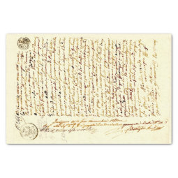 Vintage Antique Handwritten Letter Tissue Paper | Zazzle